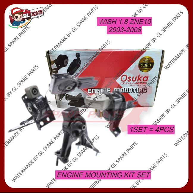 ENGINE MOUNTING SET TOYOTA WISH 1.8 ZNE10 2003-2008 ENG MTG KIT SET ...
