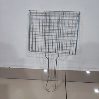 BBQ Clipper Fish Chicken Grill Rack Meat Basket Net Old School ...