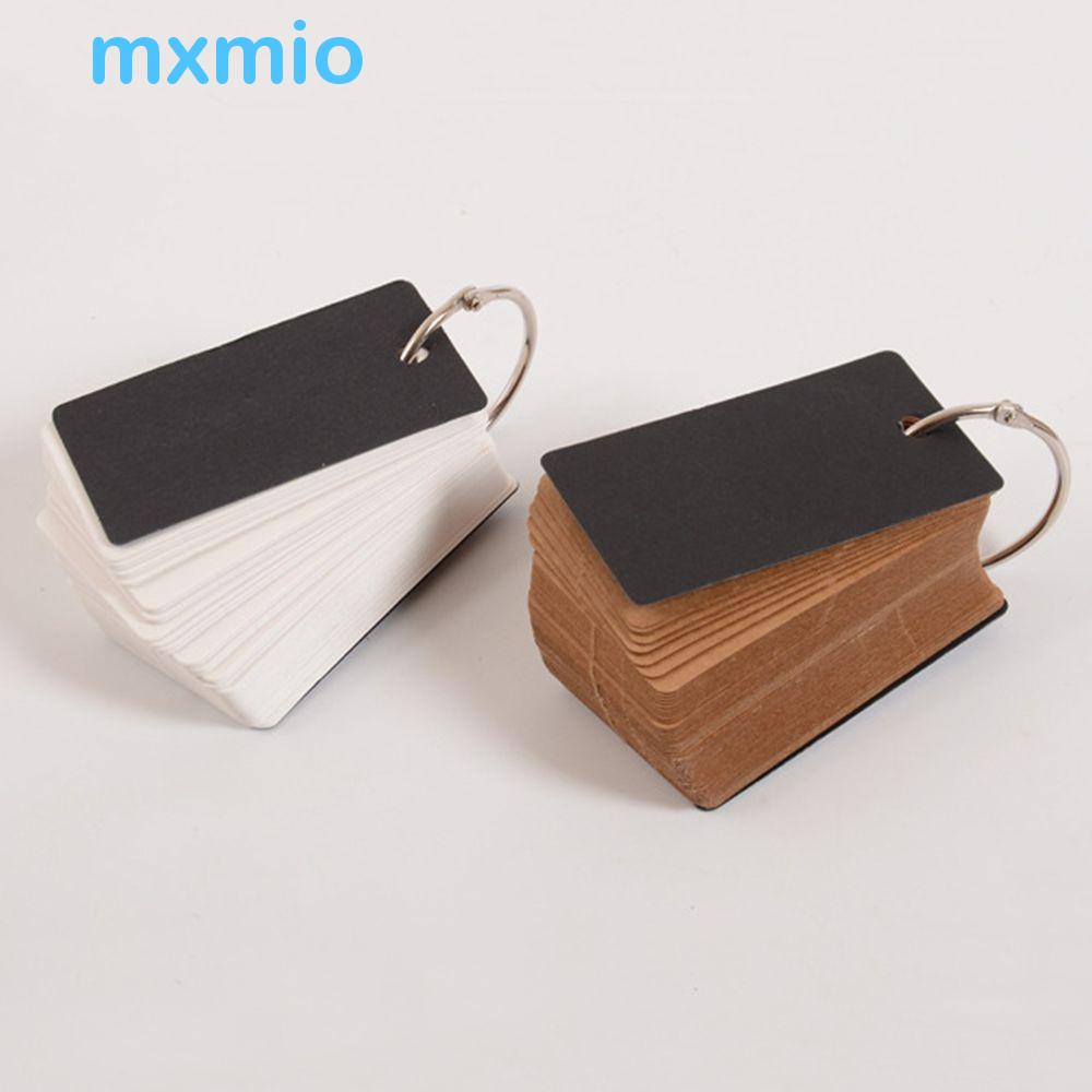 DIY 100 Pages Blank White/Brown Memo Metal Binder Ring Flash Cards ...