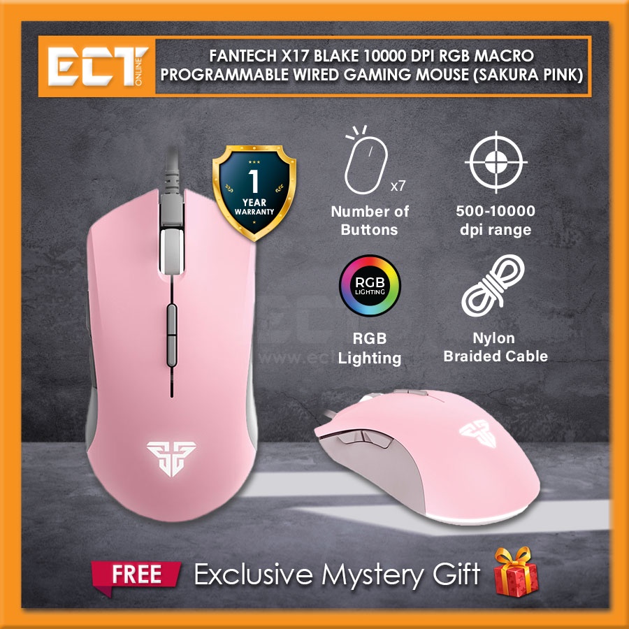 Fantech X17 BLAKE 10000 DPI RGB Macro Programmable Wired Gaming Mouse ...