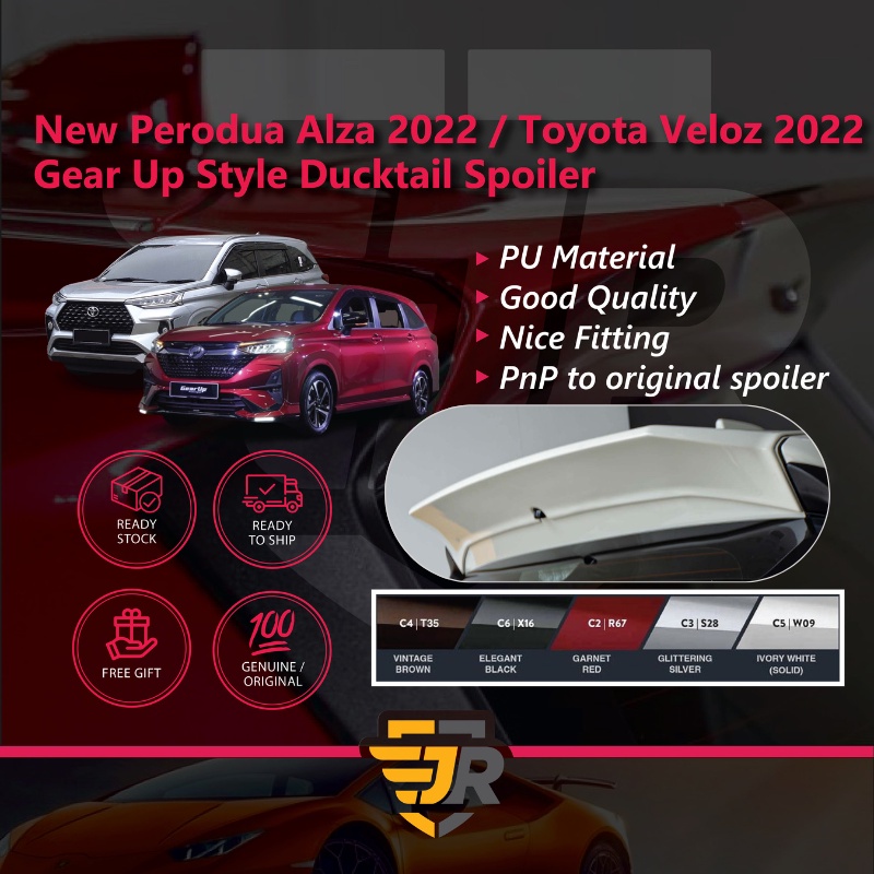 JR Custom Made PU Rear Ducktail Spoiler Alza 2022 GearUp Itik Spoiler ...