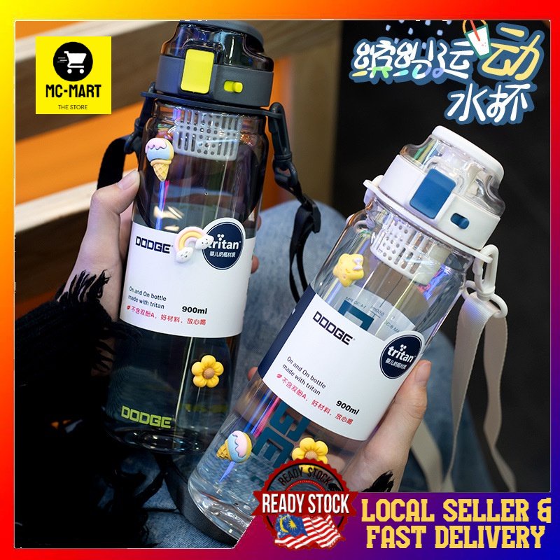 900ml BPA FREE TRITAN DODGE Water Bottle Handle Tea Separation Cup Shaker Portable Outdoor ...