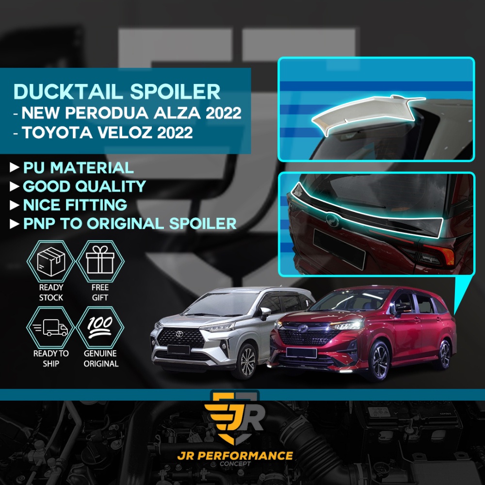 JR Custom Made PU Rear Ducktail Spoiler Alza 2022 GearUp Itik Spoiler ...