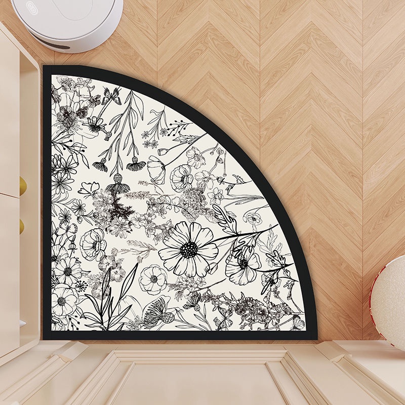 40cm-120cm Heart-Shaped Floor Mat Fan-Shaped Vintage Diatom Mud Mat ...