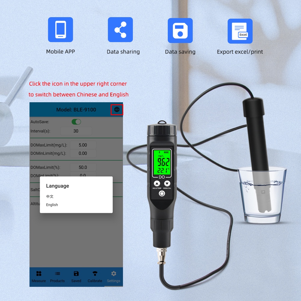 YAGO Smart Bluetooth Dissolved Oxygen Meter Digital Dissolved Oxygen ... YAGO Smart Bluetooth Dissolved Oxygen Meter Digital Dissolved Oxygen ...