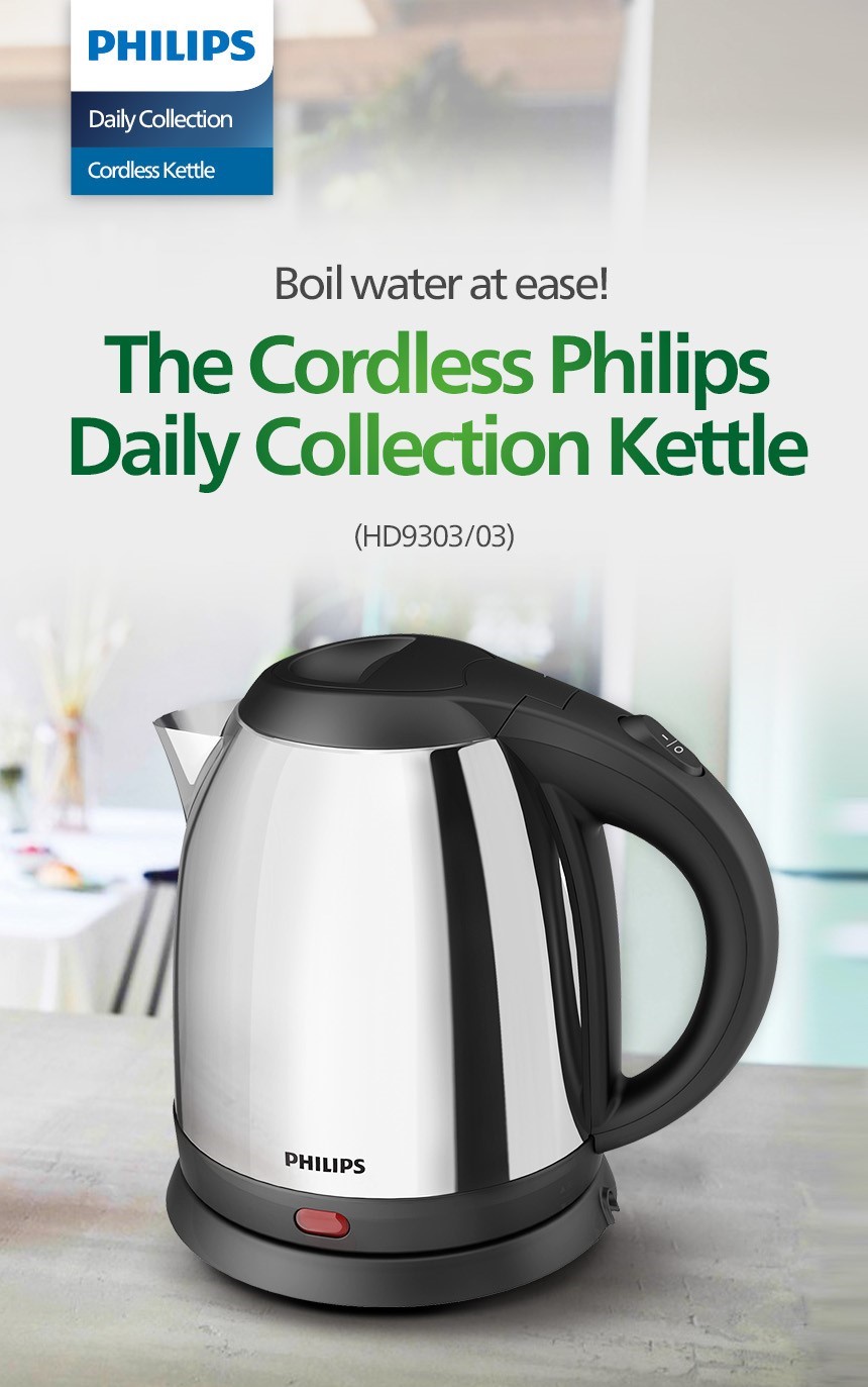Philips Stainless Steel Body Jug Kettle (1.2L) HD9303 | HD9303/03 ...