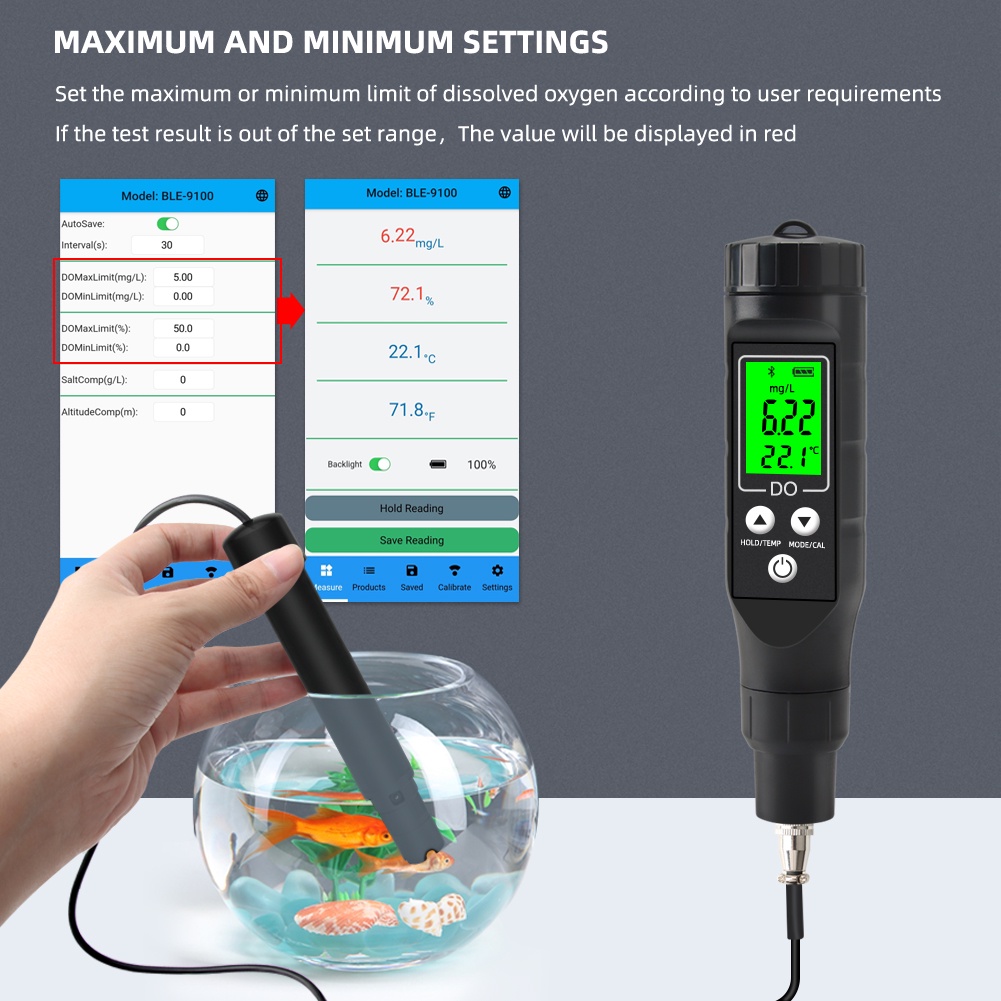 YAGO Smart Bluetooth Dissolved Oxygen Meter Digital Dissolved Oxygen ... YAGO Smart Bluetooth Dissolved Oxygen Meter Digital Dissolved Oxygen ...