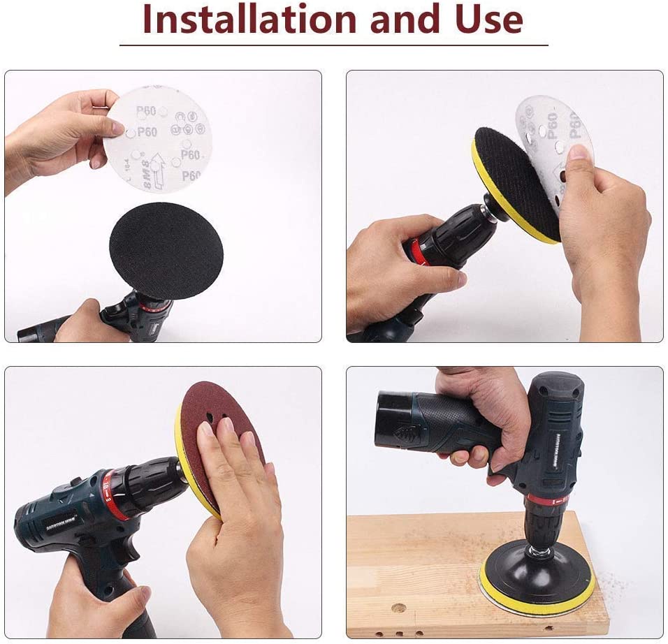 3/4/5" Inch SMALL Size Sanding Disc Abrasive Red 【 Sandpaper 】 Velcro ...