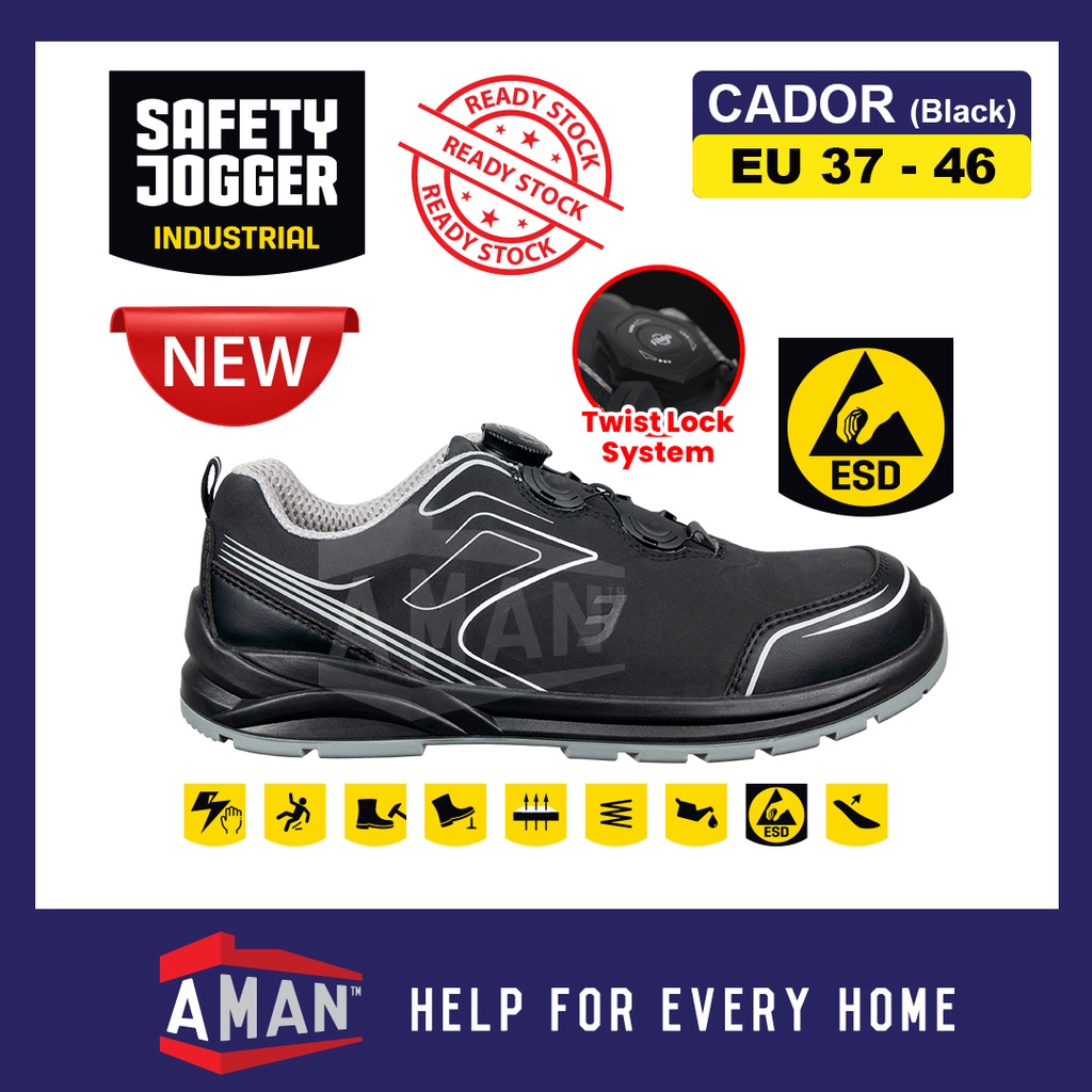 Safety Jogger Cador ESD S1P Sporty Safety Shoes Steel Toecap Midsole ...