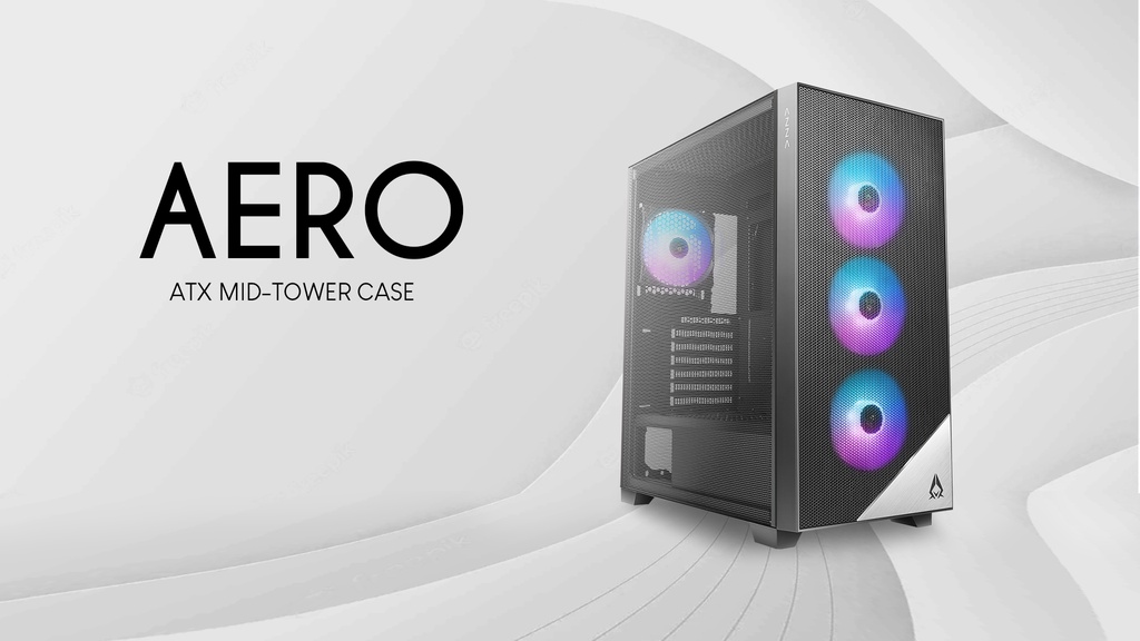 AZZA AERO 480 ATX/M-ATX GAMING CASE WITH 4 ARGB FANS | Shopee Malaysia