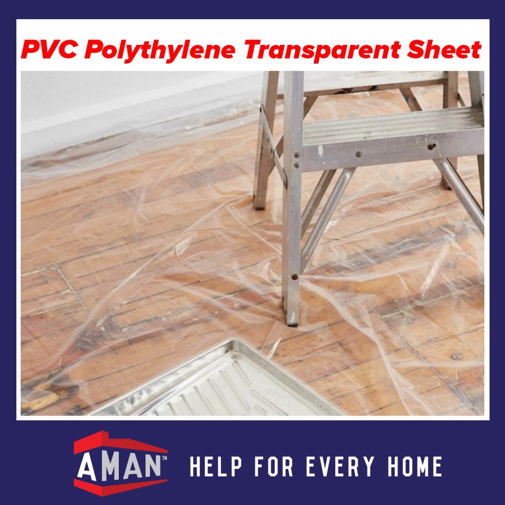 SUNTUF PVC PE Transparent Plastic Sheet Plastic Drop Cloth Canvas Paint ...