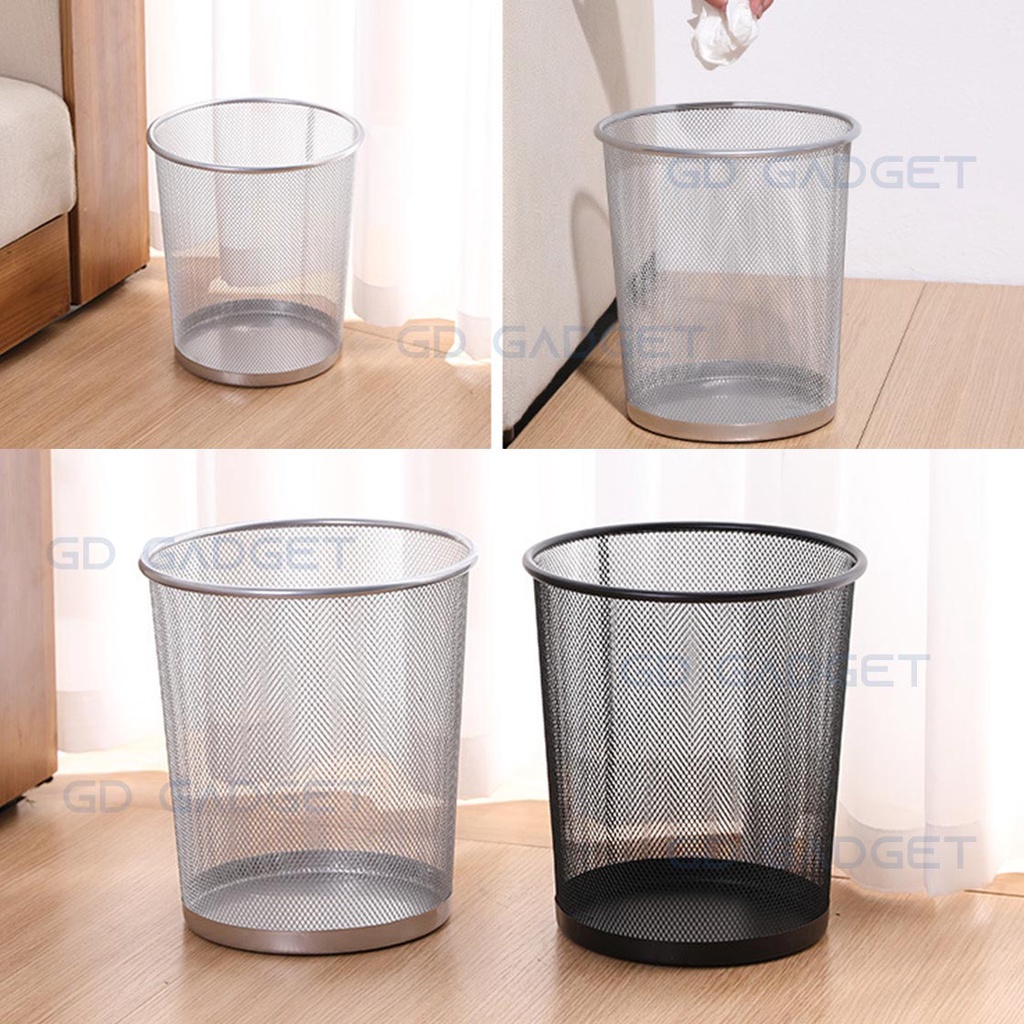 GD Metal Mesh Dustbin Metal Wire Mesh Waste Rubbish Bin Office Metal ...