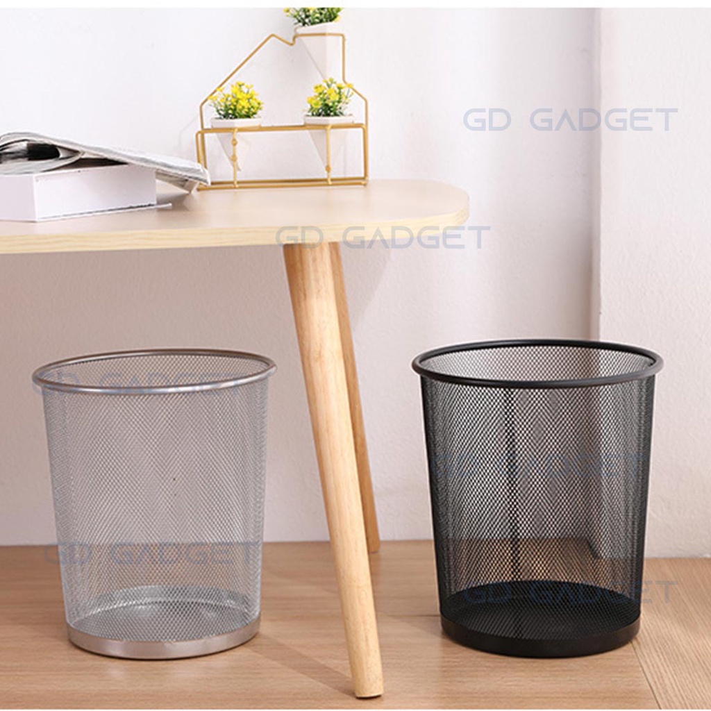 GD Metal Mesh Dustbin Metal Wire Mesh Waste Rubbish Bin Office Metal ...
