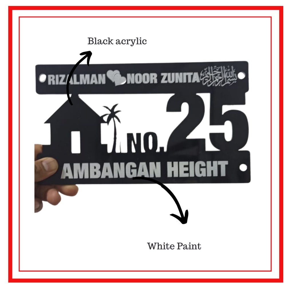 Home Signage Acrylic Tanda Pagar Signboard Tembok Rumah Sign Homestay ...