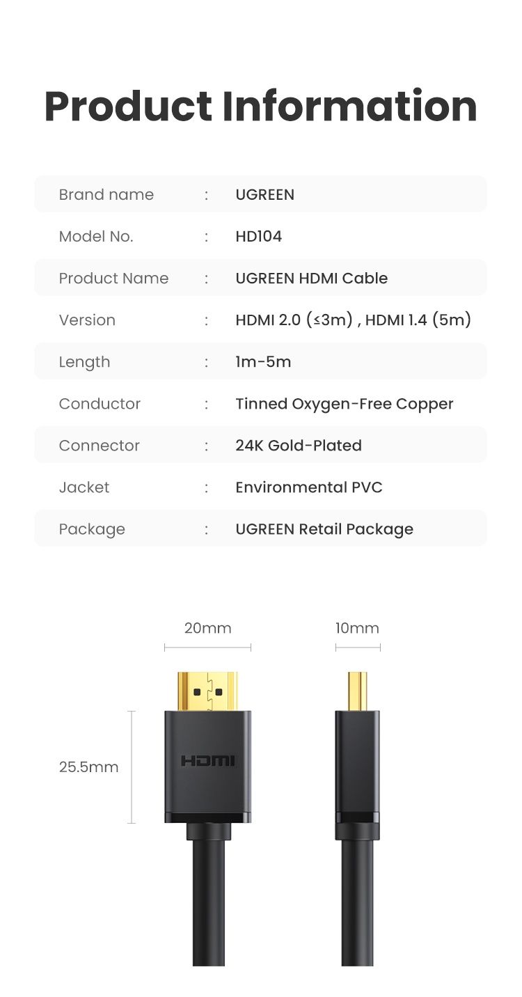 UGREEN HDMI Cable 4K 2.0 High Speed Adapter | Shopee Malaysia