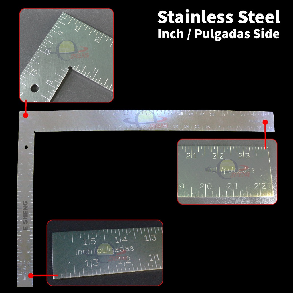 16'' x 24'' 90 Degree Stainless Steel Try Square Ruler 600mm x 400mm ...