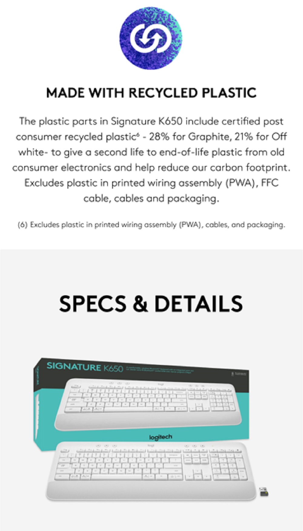 Logitech Signature K650 Comfort Full-Size Wireless Keyboard with Wrist ...