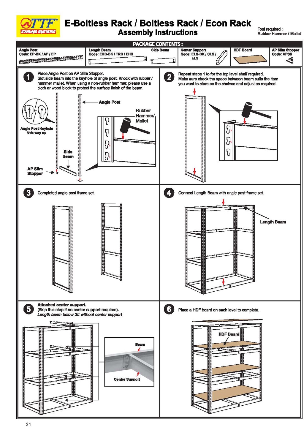 TTF Rack™ Boltless Rack H183-244cm D31-61cm 5 Levels | TTFRack ...