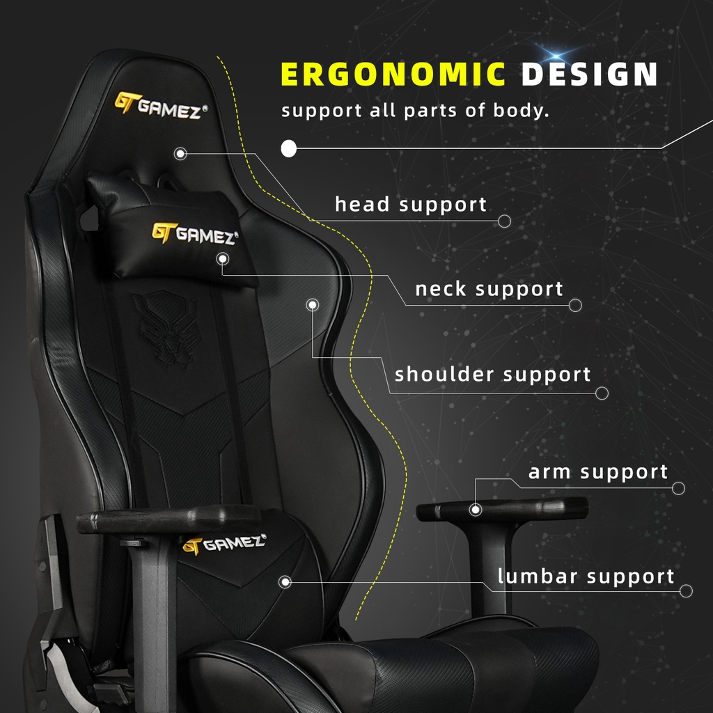 GTGAMEZ Red Bull Gaming Chair Ergonomic Chair Office Executive Chair ...