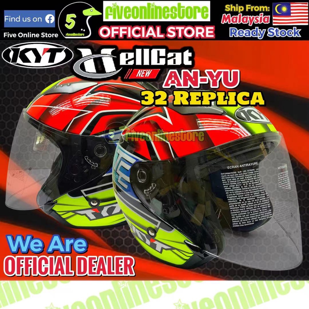 Helmet KYT Hellcat AN-YU 32 Replica Open Face 100% ORIGINAL Open Face ...