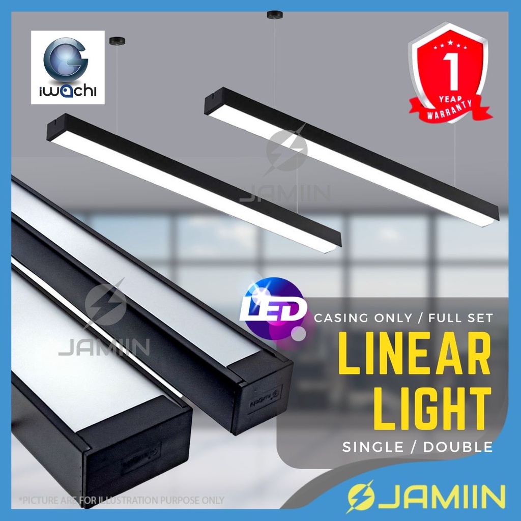 T8 LED Linear Light Lampu Panjang Kalimantang Casing LED Office Light ...