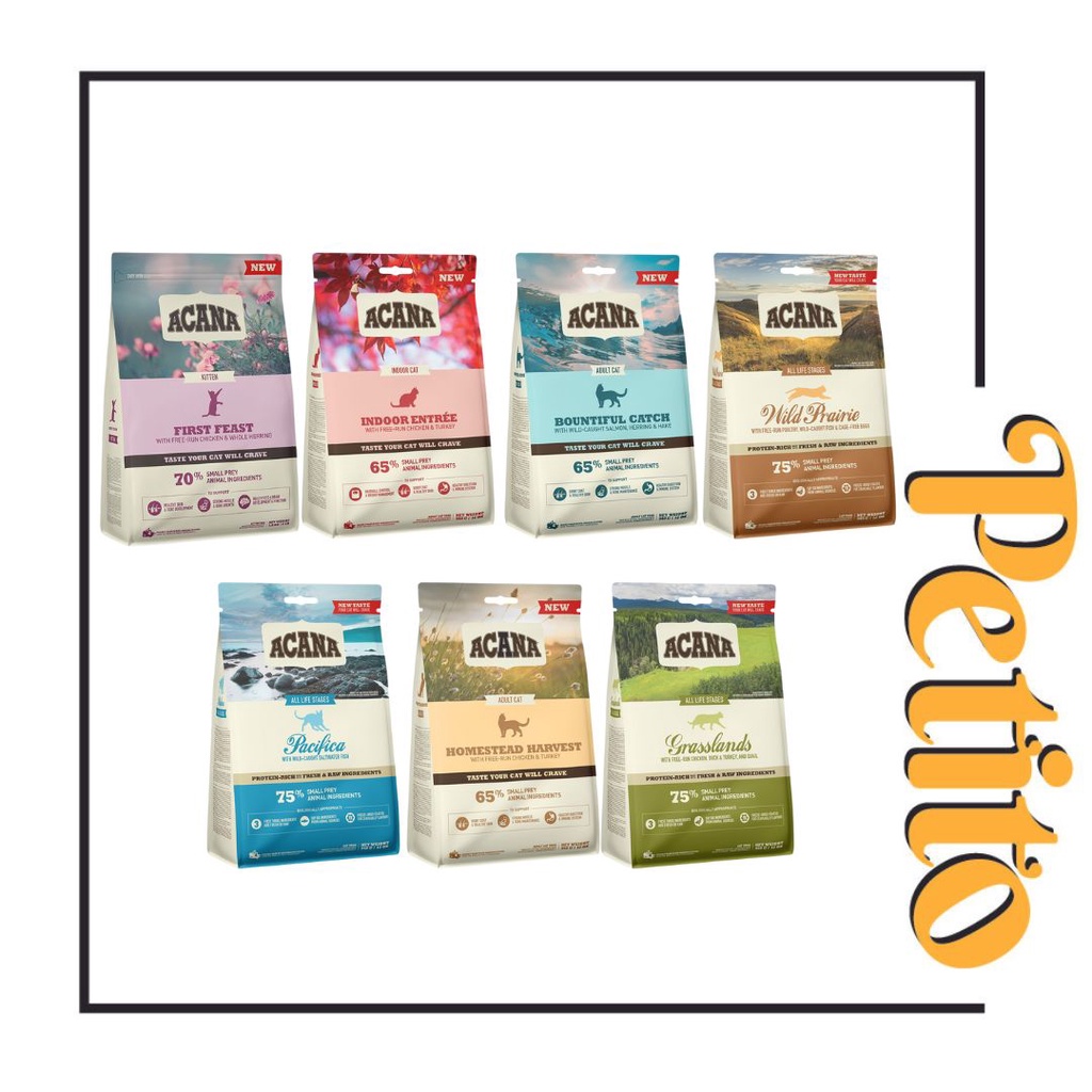 Acana Original Cat Dry Food 340g-Wild Prairie/Pacifica/GIasslands/Indoor Entree/Bountiful Catch ...