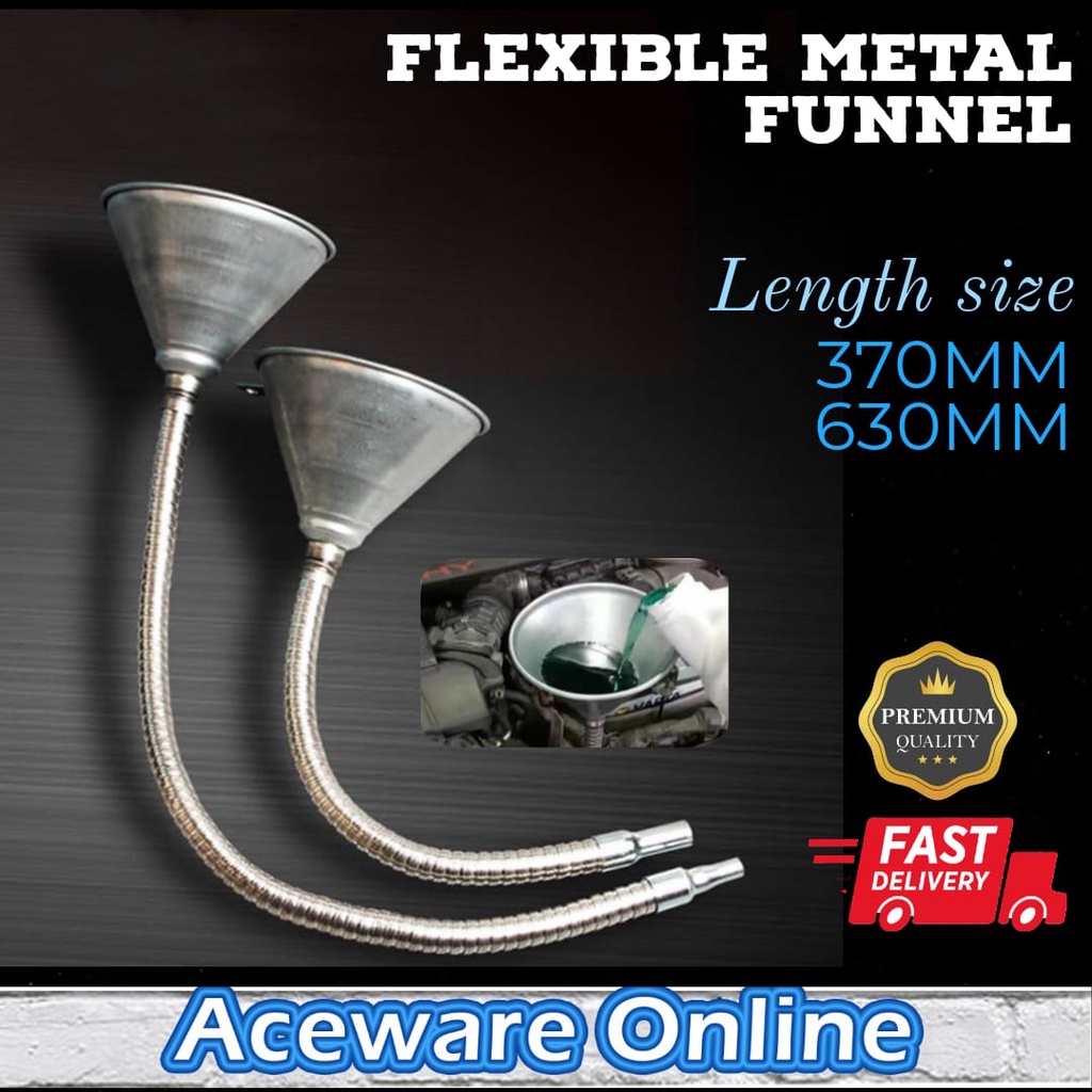 370MM 630MM Long Flexible Metal Funnel Car Truck Motorcycle Engine Oil ...