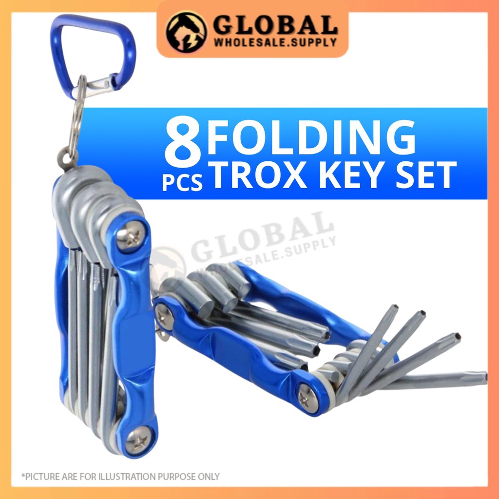 8PCS Set Multi Tool Folding Trox Star Key Lipat Bunga Allan Key ...