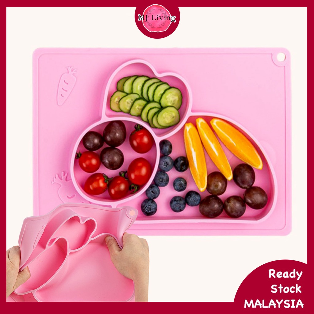 Kids Plate Set Safe Silicone Baby Food Tray Feeding Food Grade Pinggan ...