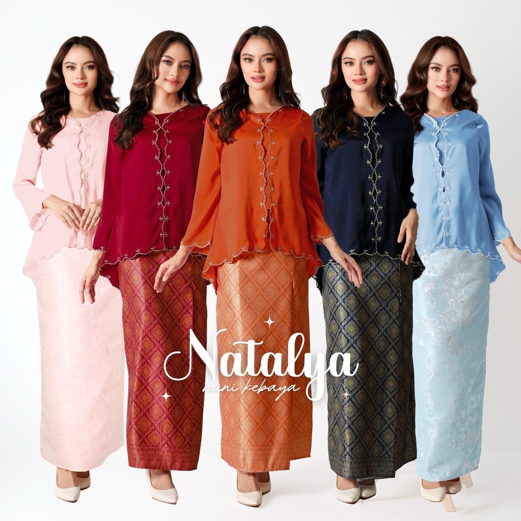[NEESTYLE] NATALYA ? Baju Raya 2024 Baju Kebaya Moden Satin Silk Sulam ...