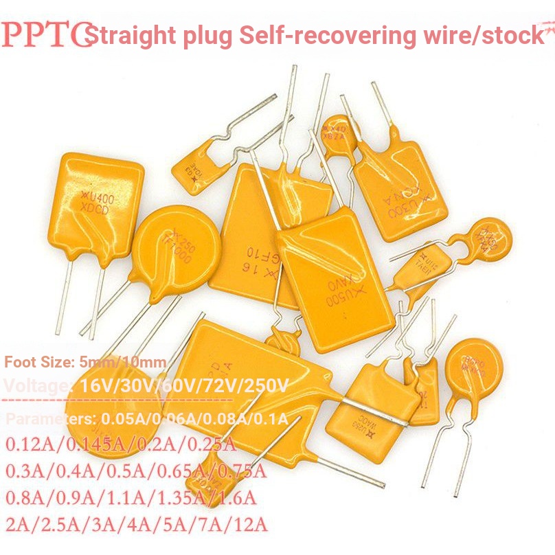 156 > 16V 30V 60V 72V 250V PPTC A/MA Straight Plug Self-Recovery Fuse ...