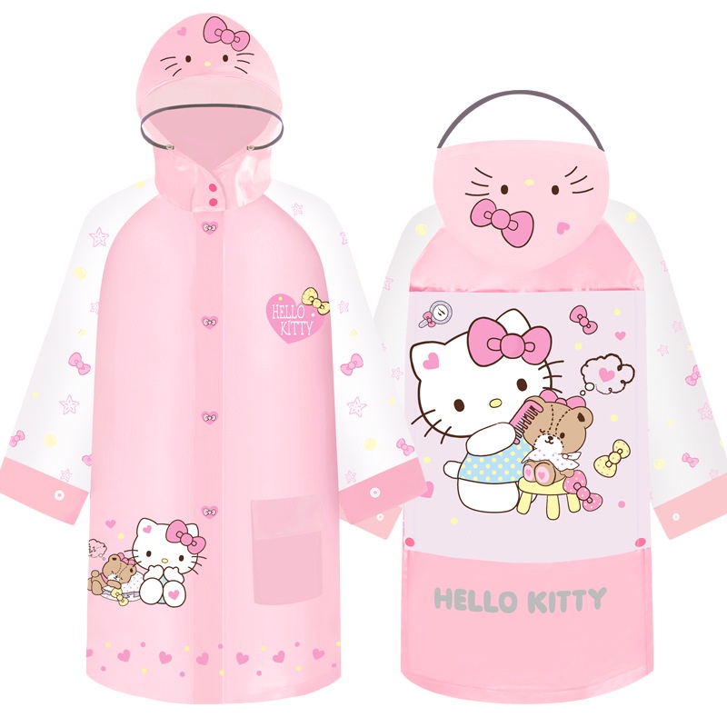 [Osee] Hello Kitty raincoat Children's Schoolbag Raincoat Girl Cartoon ...
