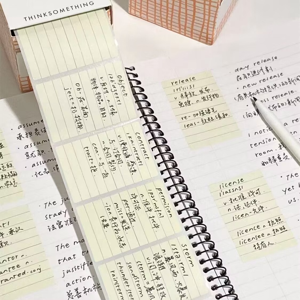 Ohaya Korean ins Style Small Paper Box Pull-Out Sticky Notes Key Memo ...