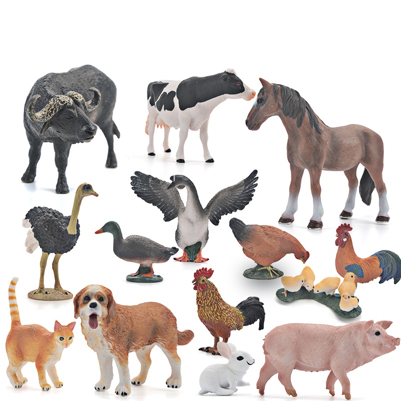 Farm Toys Model For Kids Cow Horse Pig Dog Chicken Duck Action Figure ...