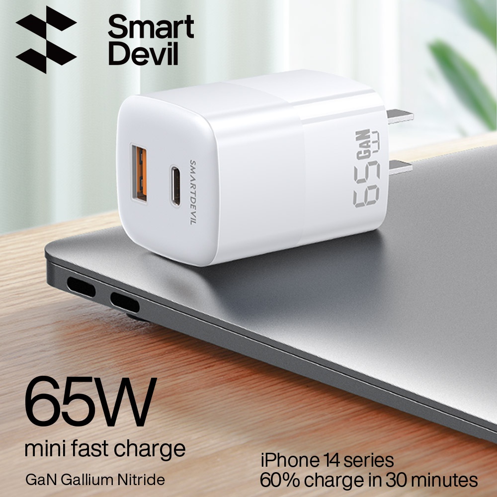 SmartDevil 65W GaN Charger For iPhone/typec Multi-port USB Android Flash Charge | Shopee Malaysia
