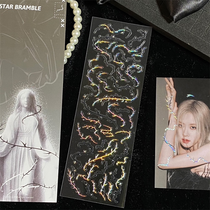 Steve PET 3D Laser Hot Silver Line Sticker Tolaoder Deco Stickers ...